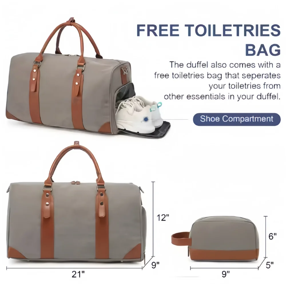 Customizable DIY Canvas Duffel Bag Foldable Durable Travel Weekender ...