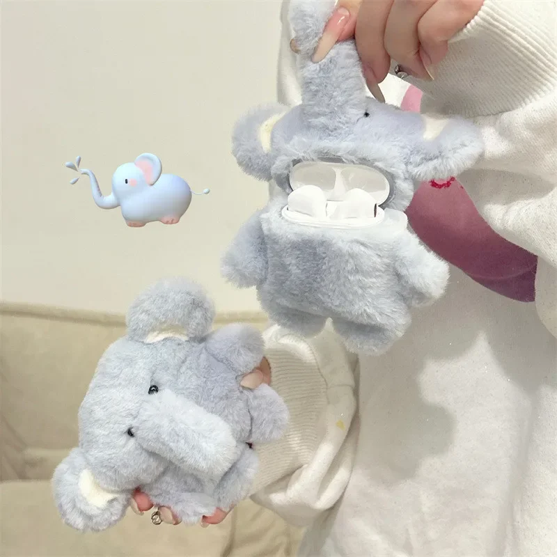 Luxury Kawaii Cute Cartoon Elephant Doll Earphone Case For Airpods 3 ...