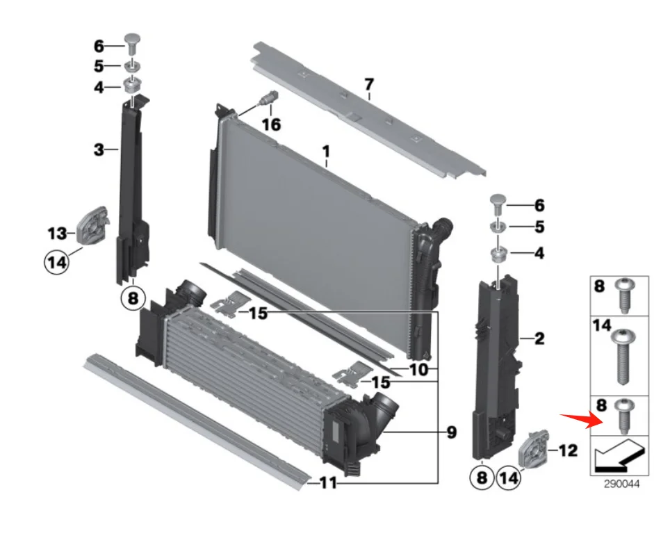 Radiator Upper Bracket 17117596922 For Bmw 1 F20 F35 - Buy Radiator ...