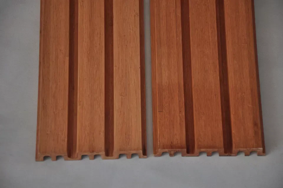 Solid Bamboo Indoor and Outdoor Bamboo Fluted Wall Panel Cladding