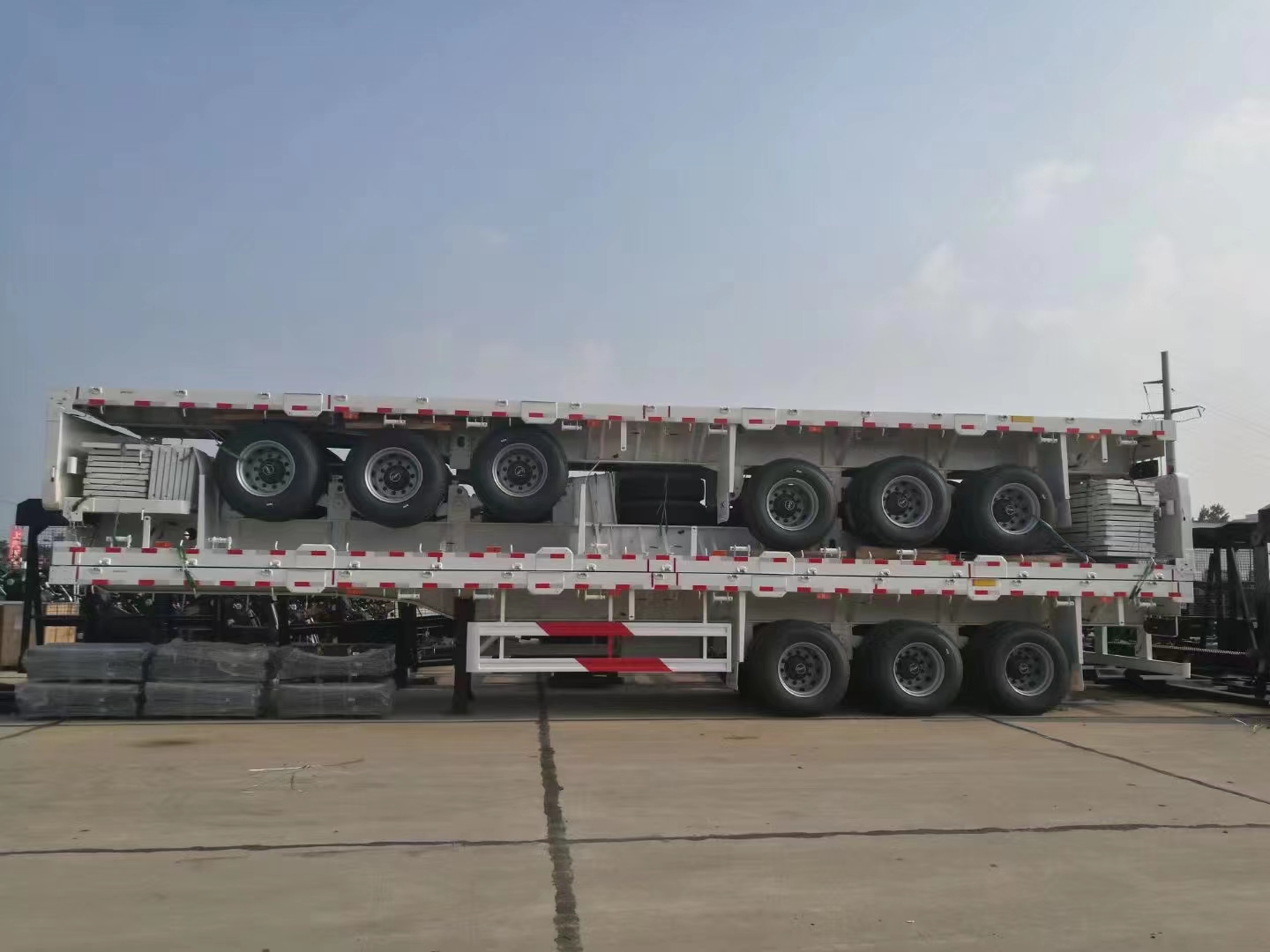 New 5 Axles Flatbed Container Semi Trailer for Sale| Alibaba.com