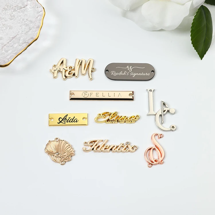 3d Metal Clothing Logo Hijab Sewing Tag Small Letter Labels Zinc Alloy ...