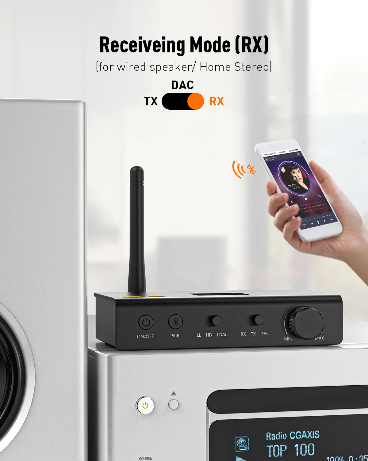 1Mii HiFi DAC Decoder Bluetooth 5.0 Transmitter and Receiver With AptX ...