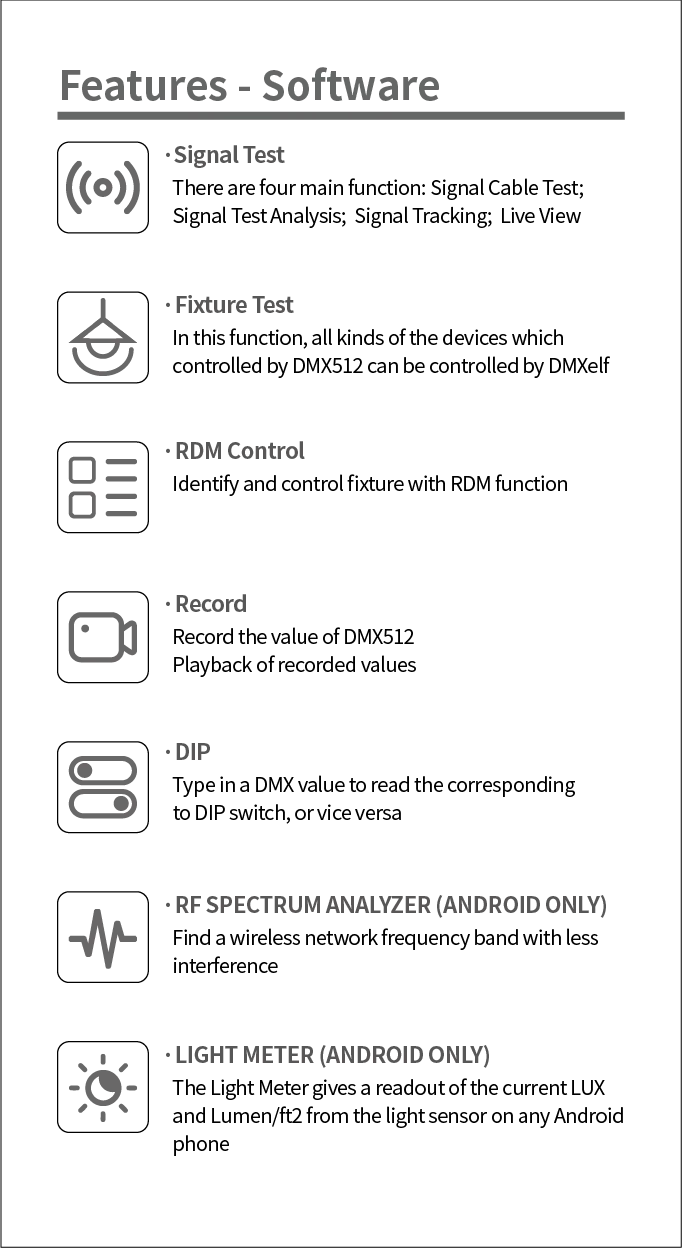 Dmxelf Control Analyze Test Tool - Multi Function DMX Tester