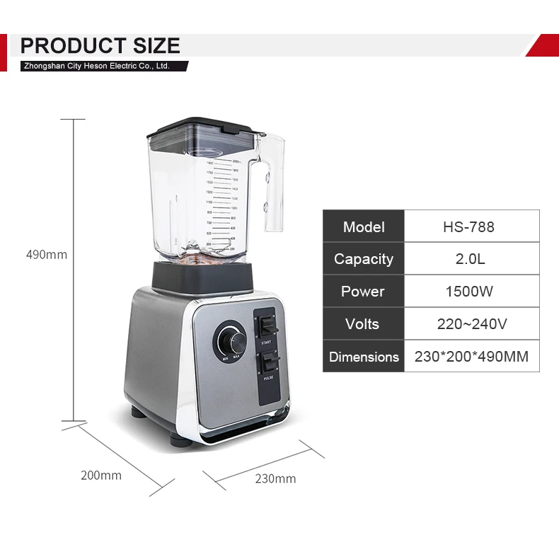 Professional Heavy Blander High Performance Electric Food Blender And ...