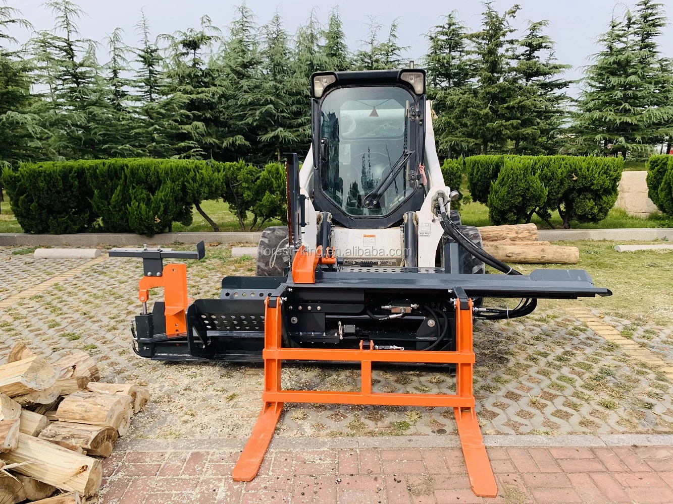 Remote Control Skid Steer Firewood Processor Hydraulic Log Splitter ...