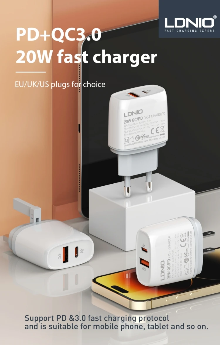 LDNIO Q229 PD 20W Fast Charger - Universal Travel Companion