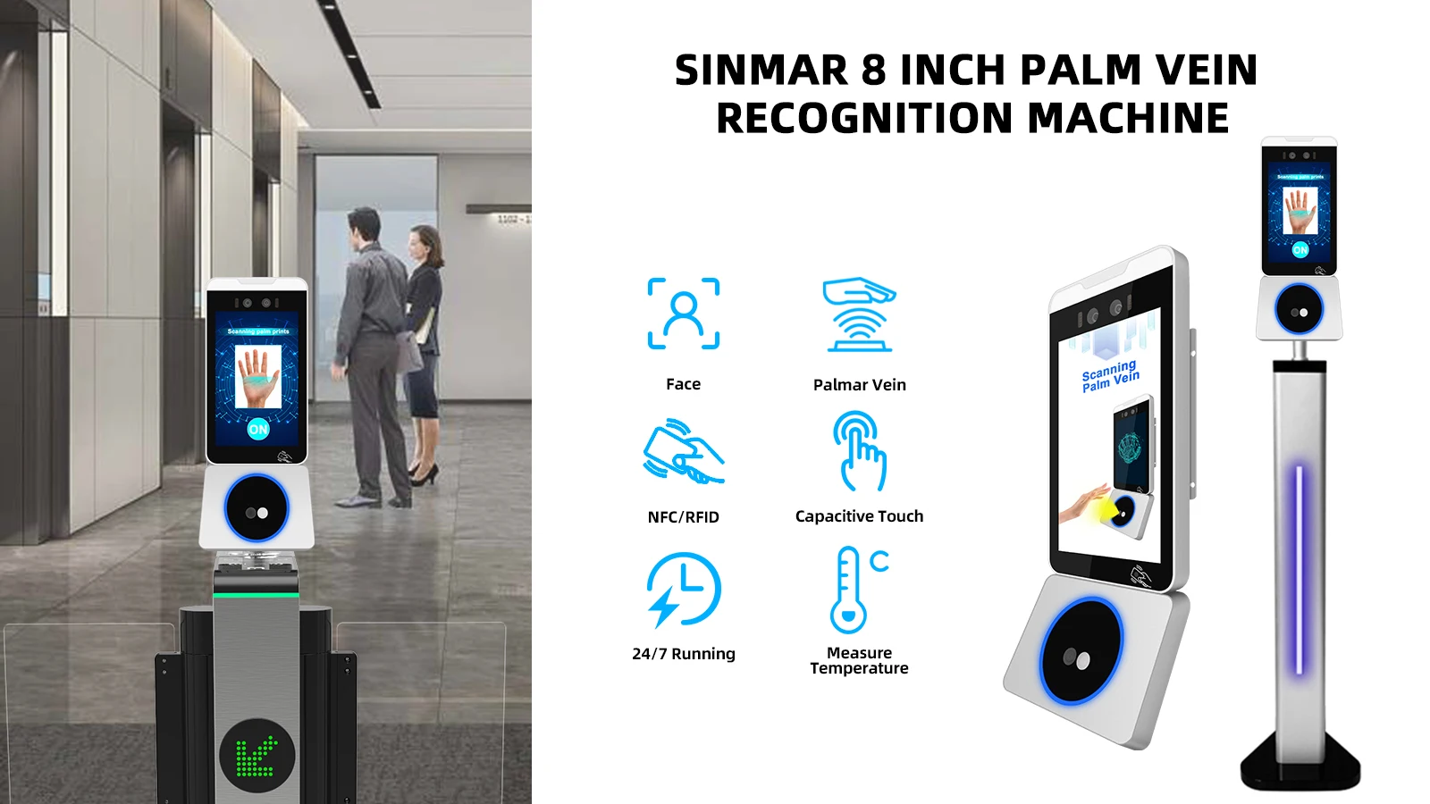Sinmar Palm Vein Scanner Module Access Control Panel Doors Biometric Face Palm Vein Recognition ...