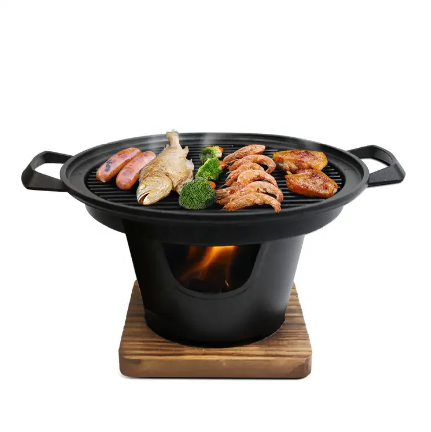 Cast Iron Cauldron Hot Pot Cheese Fondue Nabe Shabu Brew Boiling Pot ...