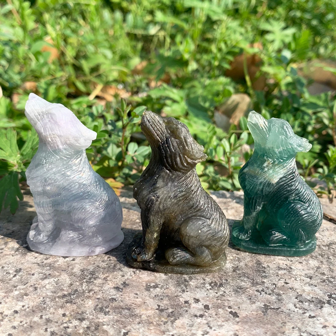 Carved Gemstone Animal Figurines