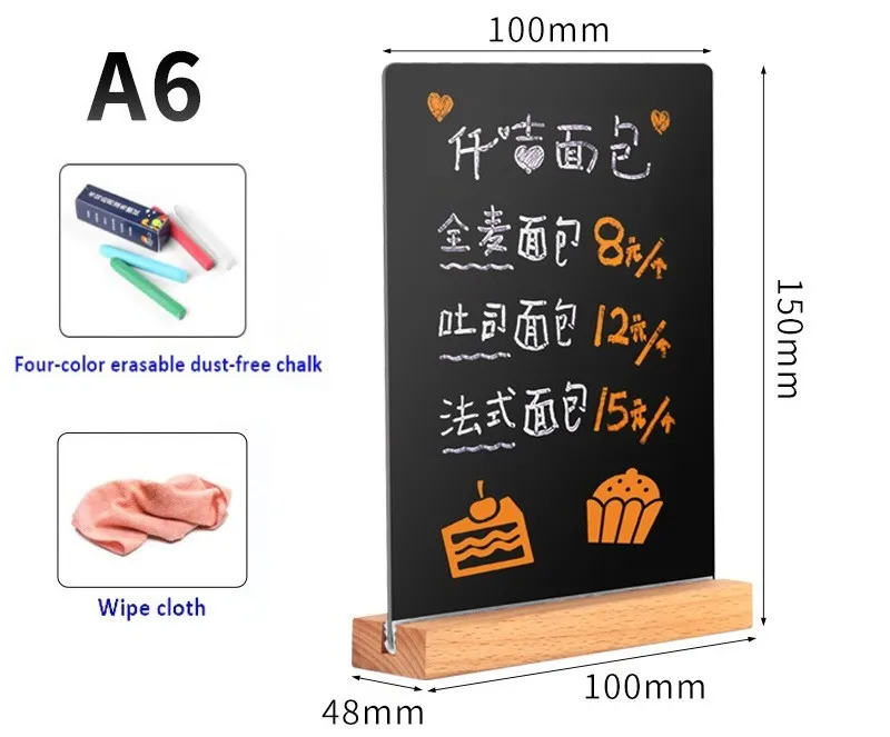 DIY Handwriting Acrylic Menu Sign Board, A4 A5 A6 T L Shaped Tabletop ...