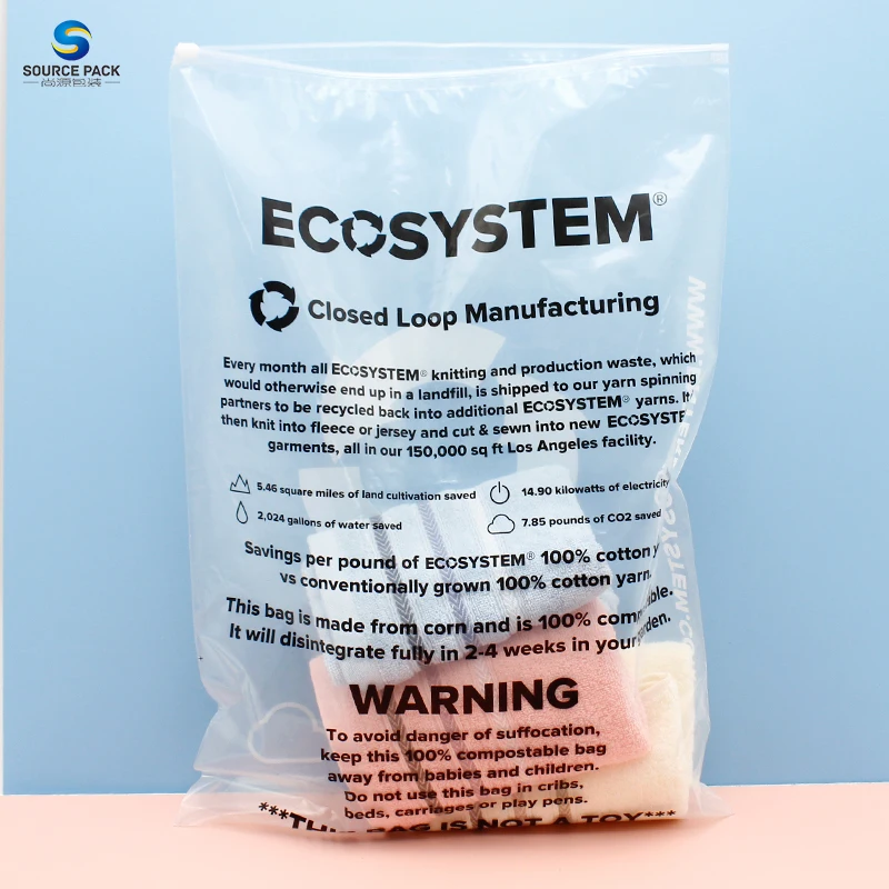 Sourcepack Packing Stand Up Pouches Ziplock Plastic Custom Clothing ...