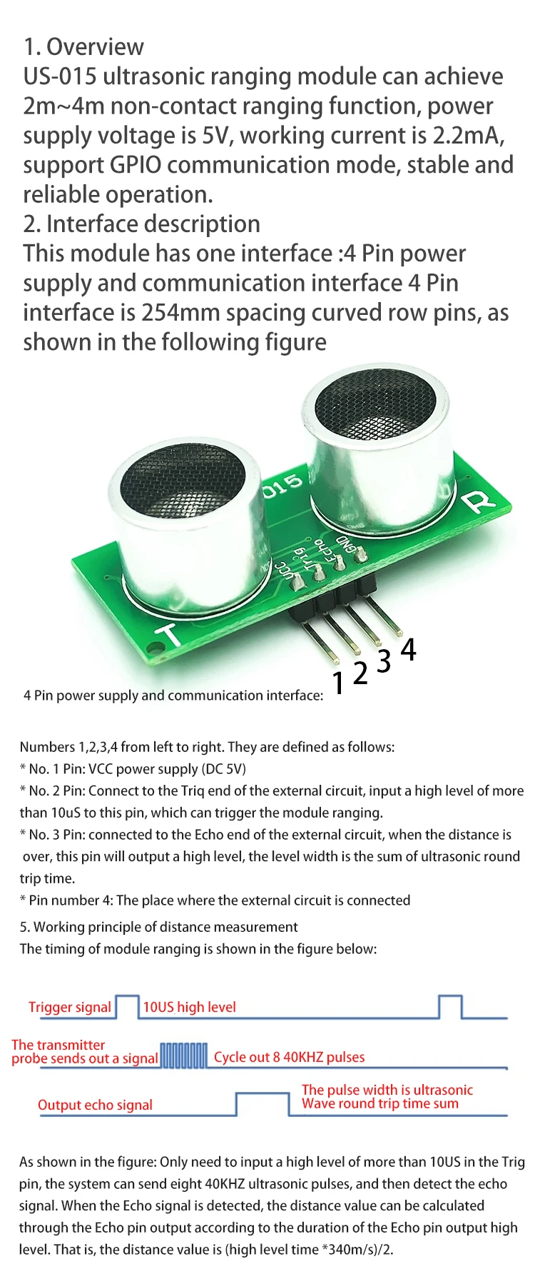 Hc-sr04 Hysrf05 Ultrasonic Ranging Module Sensor Bracket Hc/us/ks ...