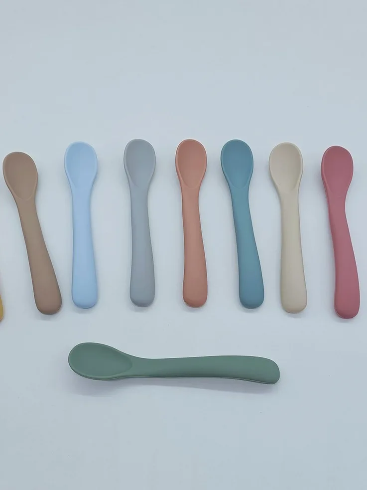 Bpa Free 100% Safety Eco-friendly Chewing Silicone Baby Training Spoon ...