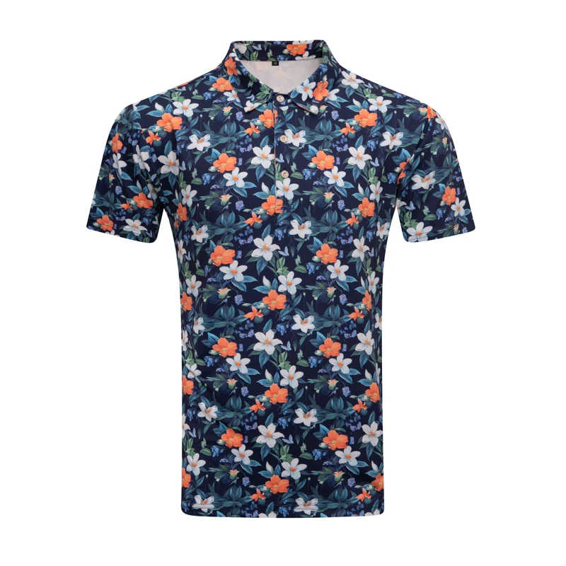 Customized Polyester Golf Polo Shirt With All Over Sublimation Printing ...