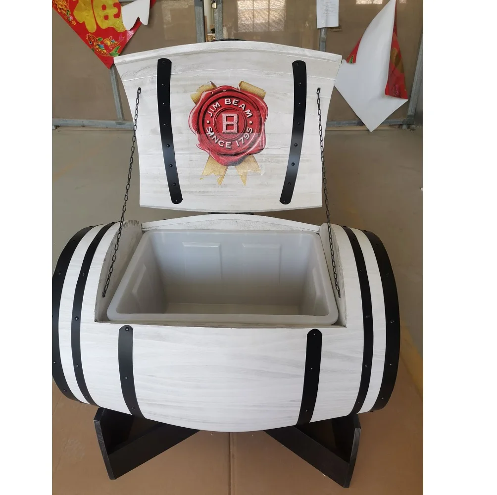 Customized Display Aging Ice Chest Barrel Large Free Standing Ice ...