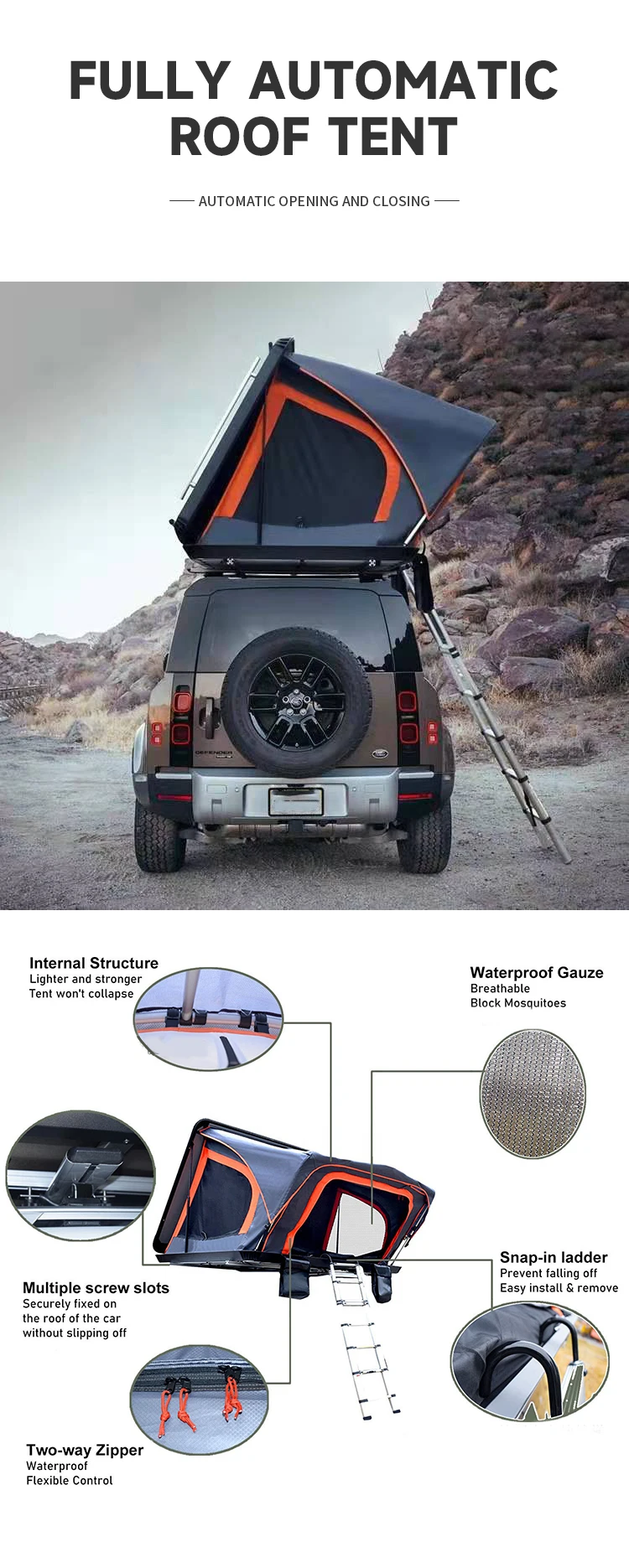 Fully Automatic Speed Driving Top Tent Aluminum Alloy Hard Top Camping ...