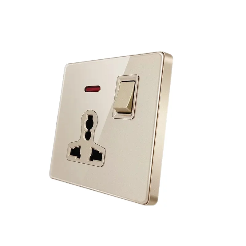 British Standard Gold Luxury Style Switch Electric Switches And Socket ...