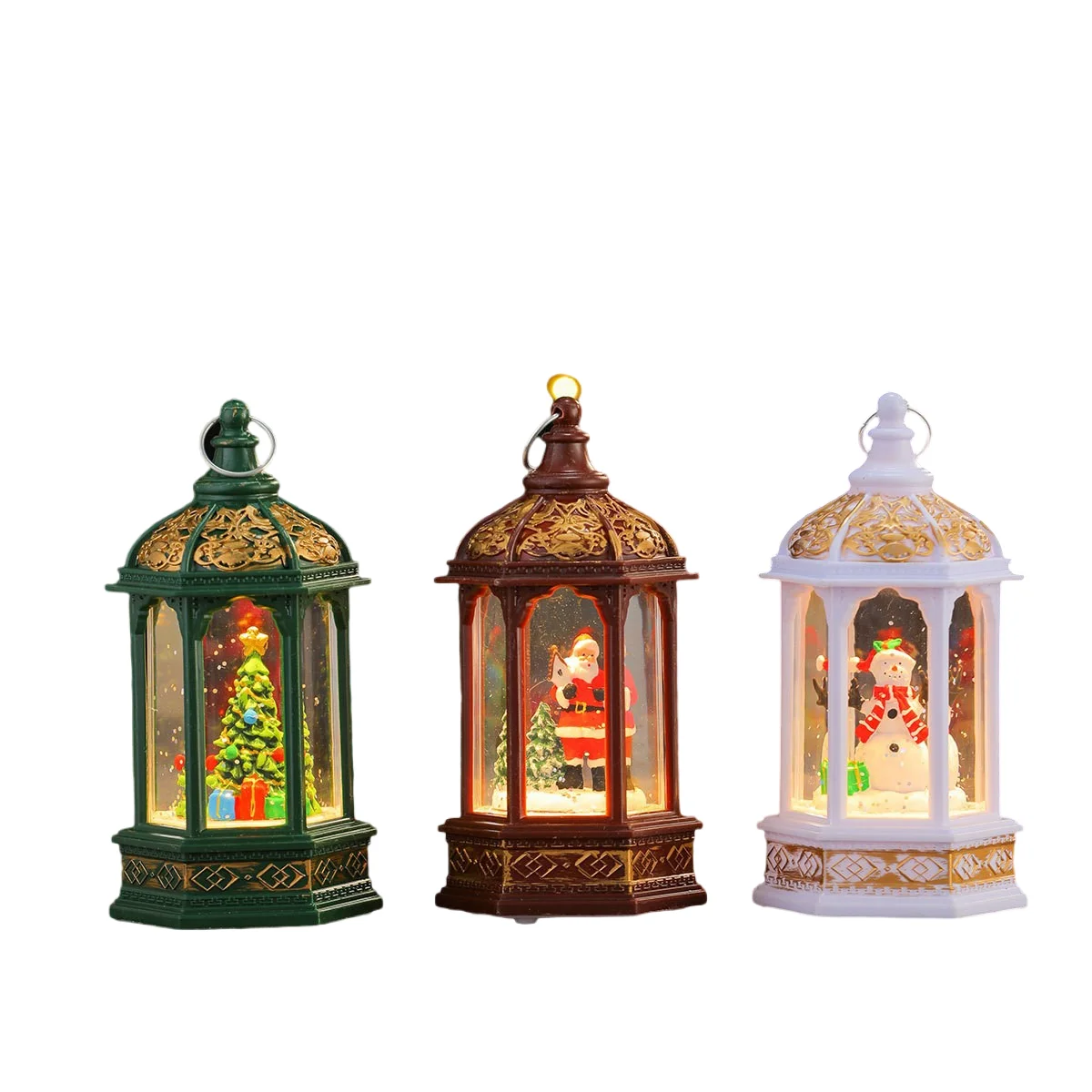 Luminous Christmas Water Injection Snow Hexagonal Small Wind Light ...