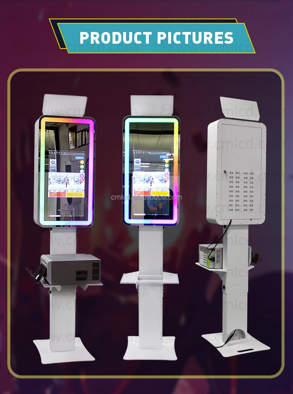 Detachable 21.5 Inch Photo Booth Selfie Wedding Or Party Photo Booth Mirror Selfie Magic With ...