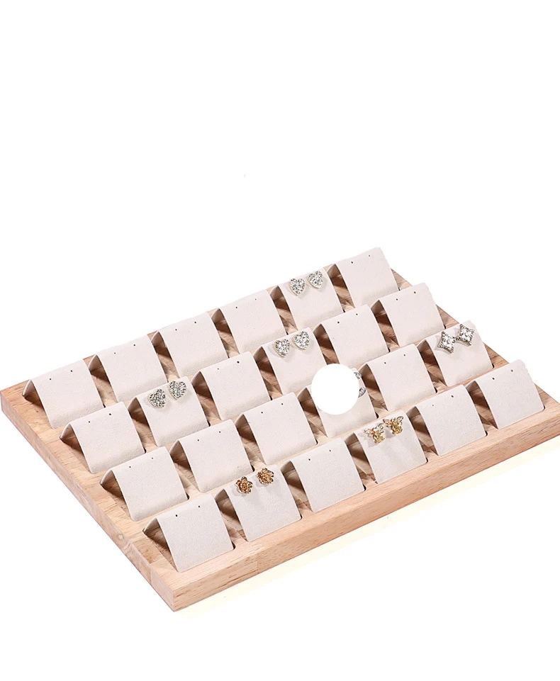 Customize Jewellery Wooden Stud Earring Display Tray Card Storage ...