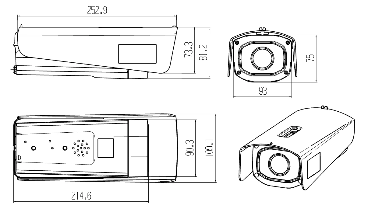 Surveillance Waterproof Bullet Large Cctv Camera Housing Aluminum Box ...