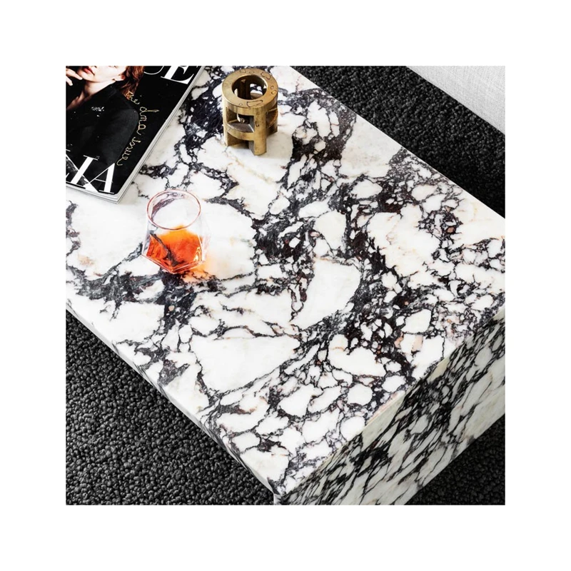Shop Our Italian Marble Calacatta Viola Plinth Coffee Table