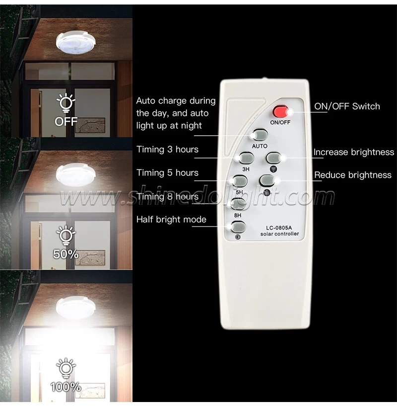 Solar Ceiling Lights with Remote Control - Efficient Lighting