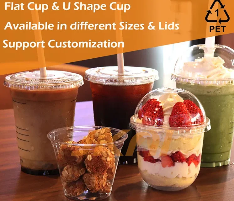 16oz Clear Plastic Cups with Lids and Straws, Disposable Iced Coffee ...