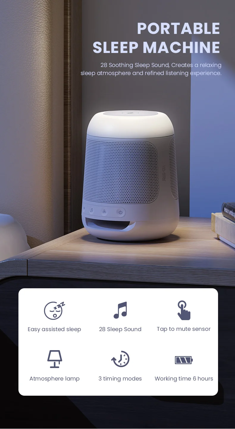 2023 Home Use Smart App Control White Noise Soother Device Timer Memory ...