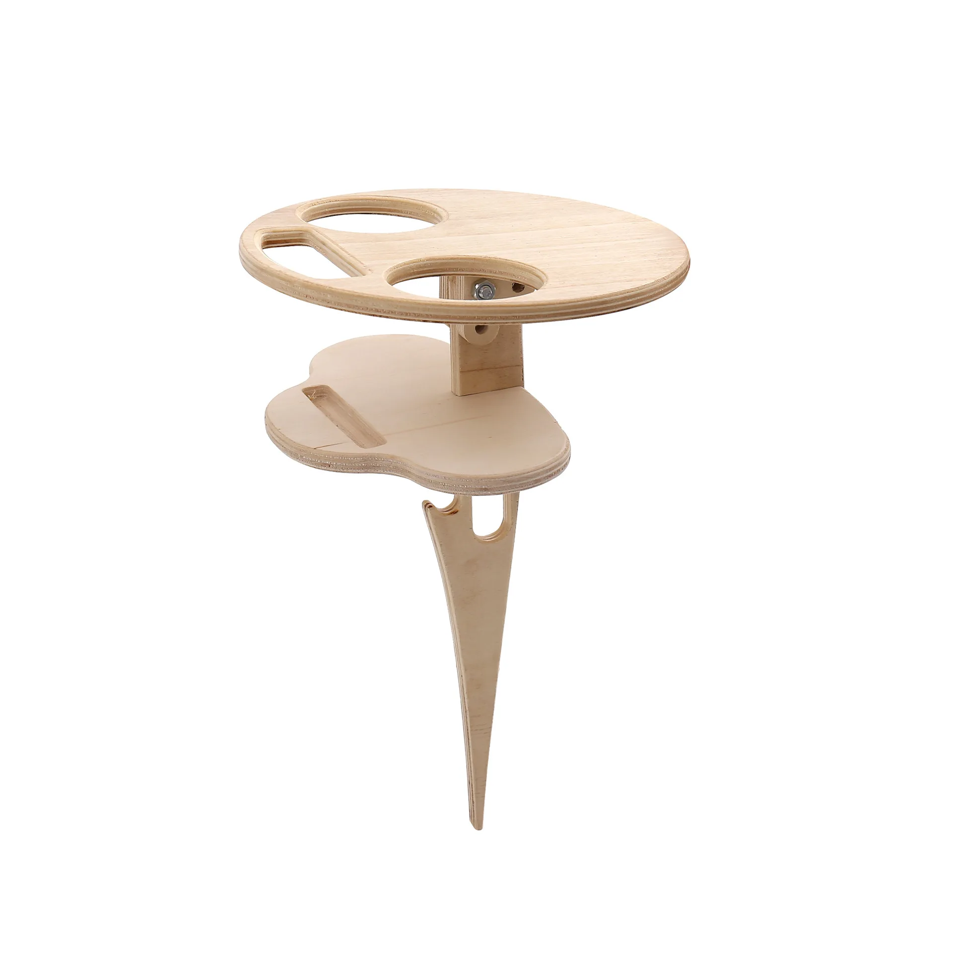 Mini Portable Wood Round Folding Tables Collapsible Lawn Picnic Beach ...