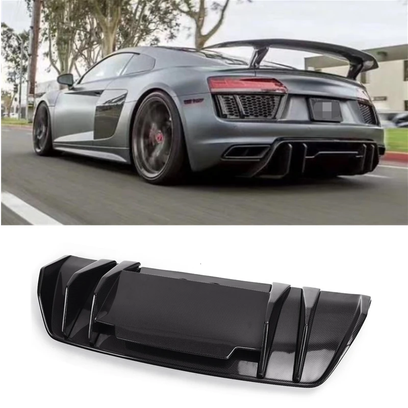 V Style Carbon Fiber Body Kit For Audi R8 Rear Bumper Diffuser Front ...