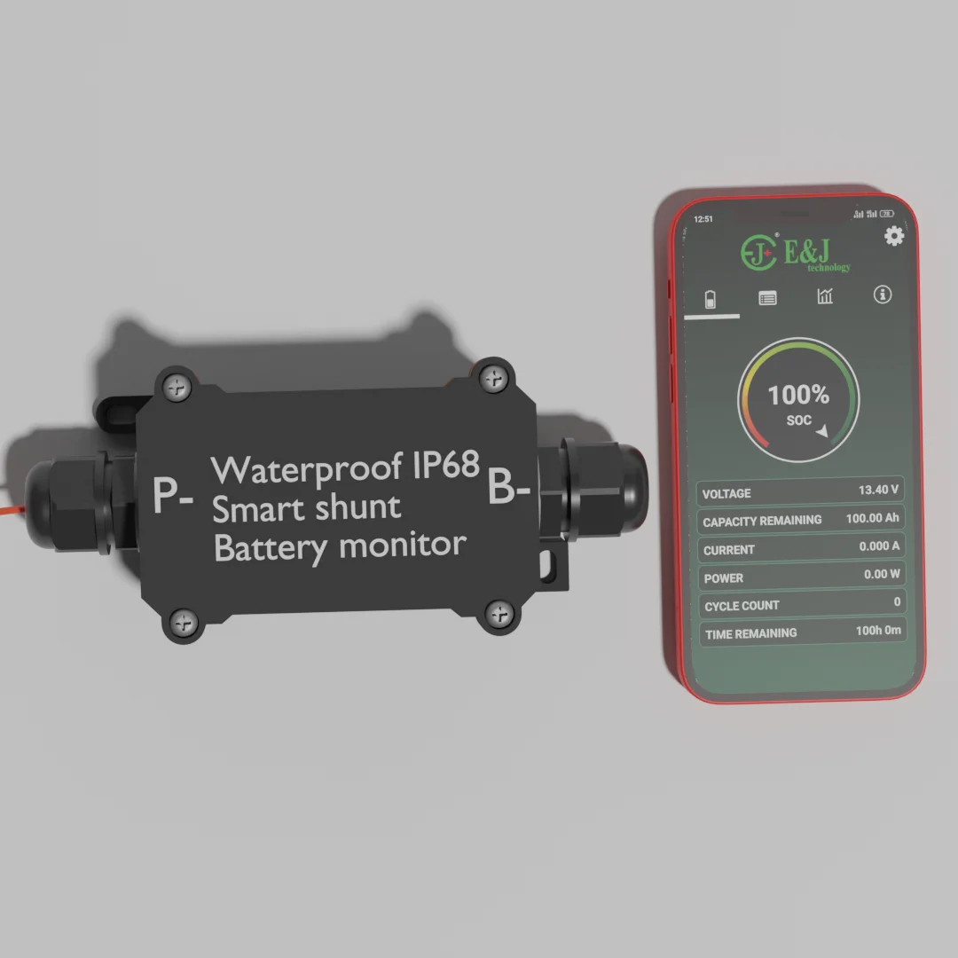 Waterproof Smart Shunt Display Coulometer Lifepo4 Battery Monitor with ...