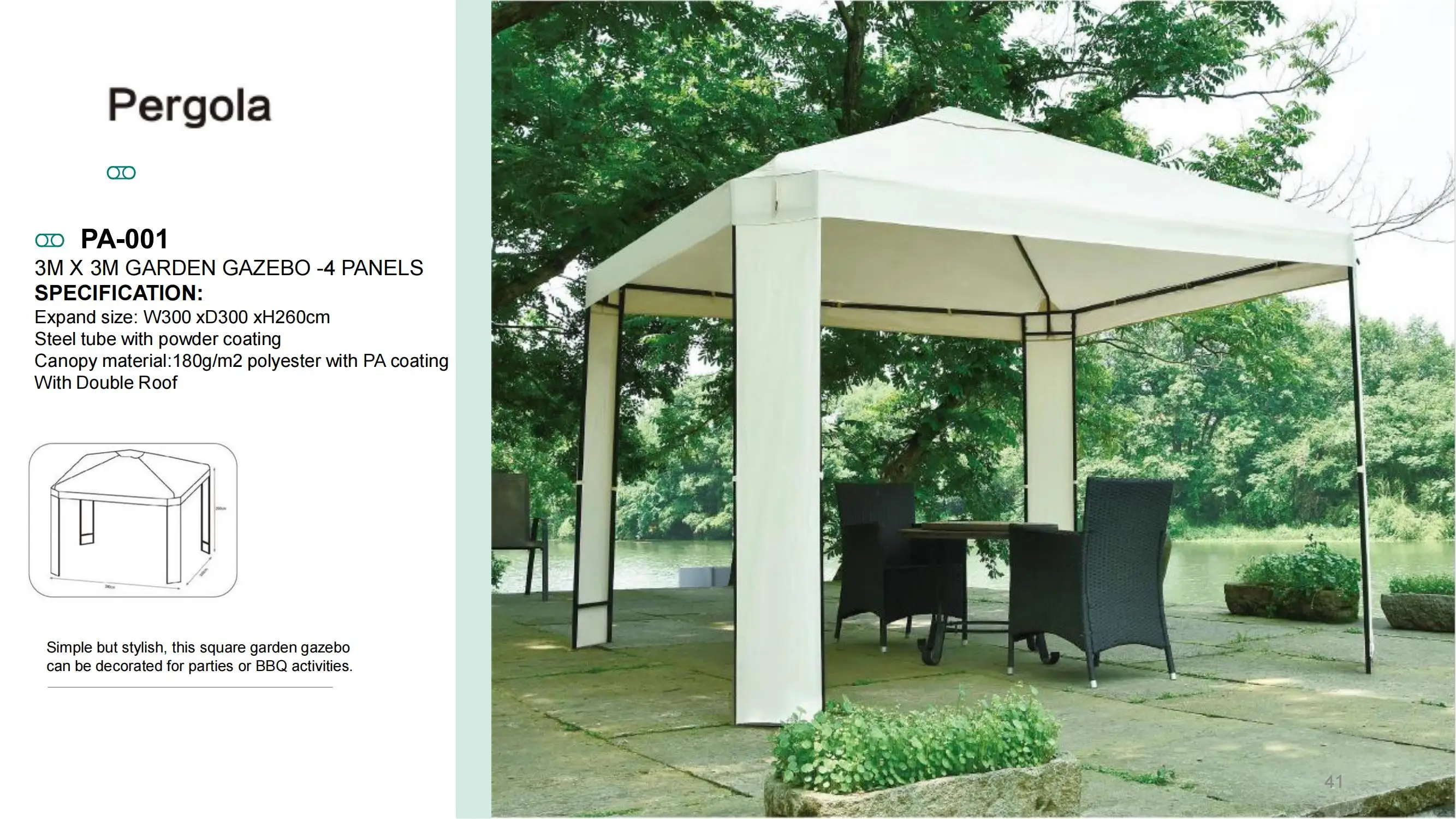 Ousen Yingji Pergola Popup Gezabo Mini Greenhouse Room Side Wall For ...