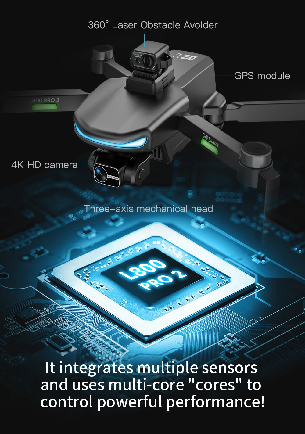 L800 PRO 2 4k Drone - GPS Positioning & Foldable Design