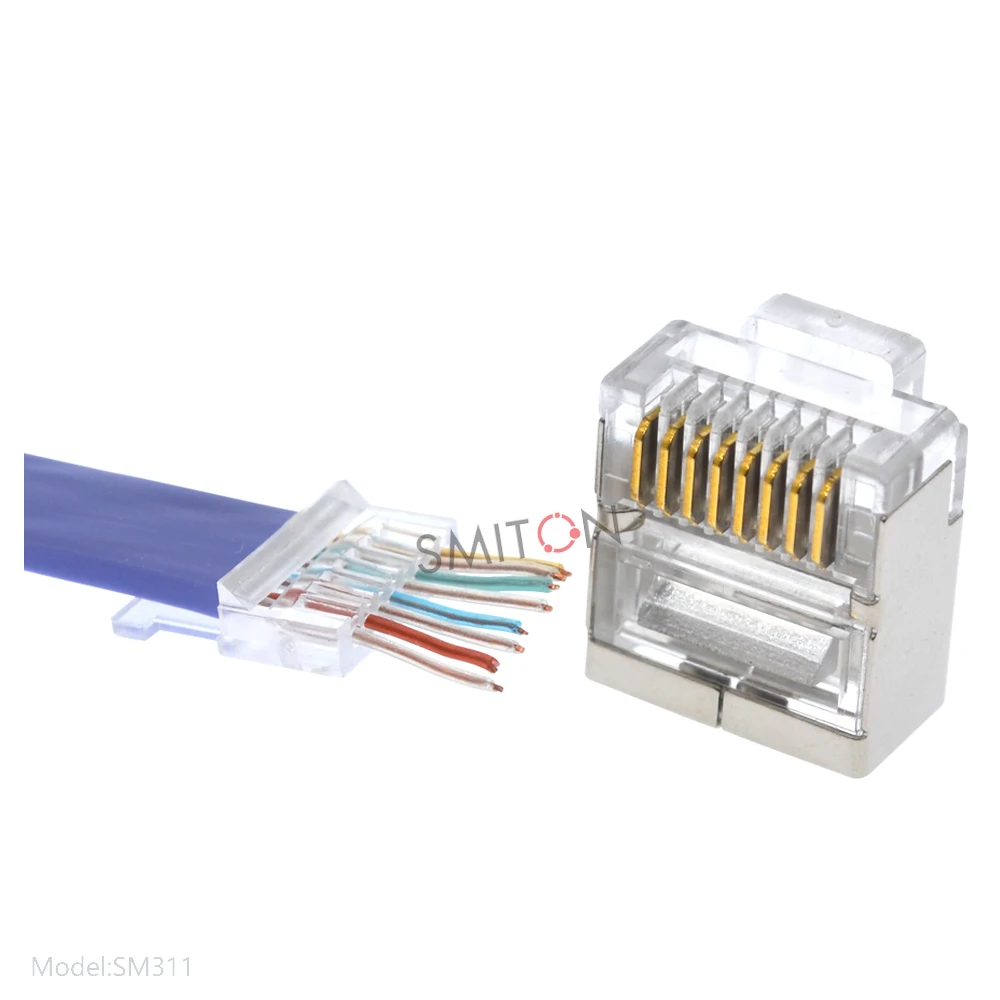 Rj45 Network Connector Short Body Modular Plug With Insert Cat5 Cat6 8p8c Ftp Connector - Buy ...