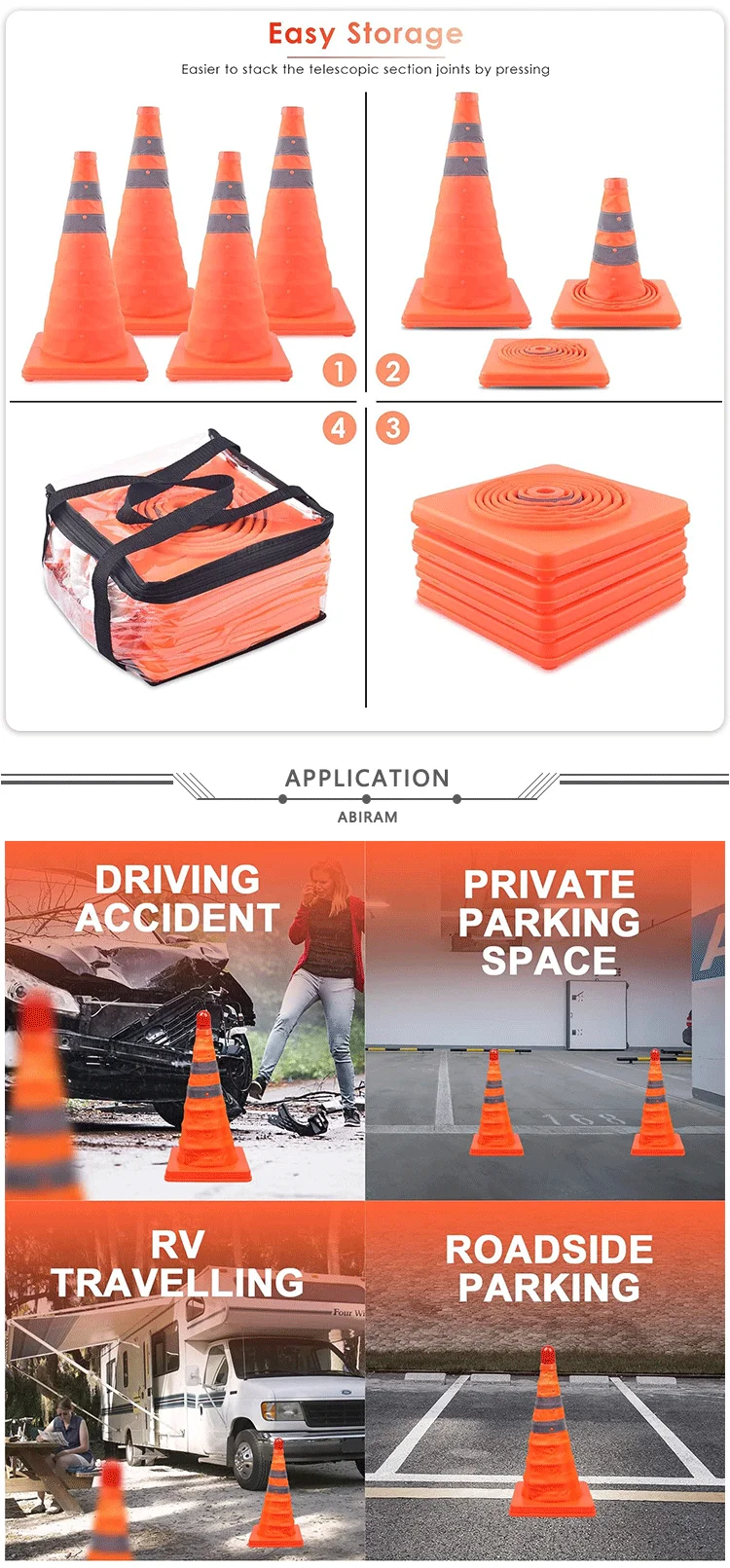 Abiram Wholesale Reflective Collars Car Warning Sign Roadblock Reflective Cone - Buy Telescopic ...