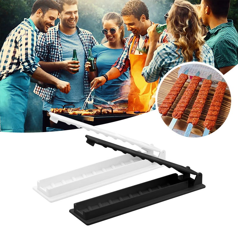BBQ Meat Skewer Maker Plastic Reusable Convenient Barbecue Skewer ...
