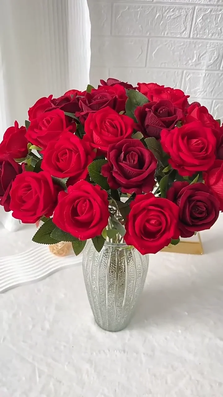 Real Touch Artificial Roses Flowers For Wedding Home Decoration - Buy ...