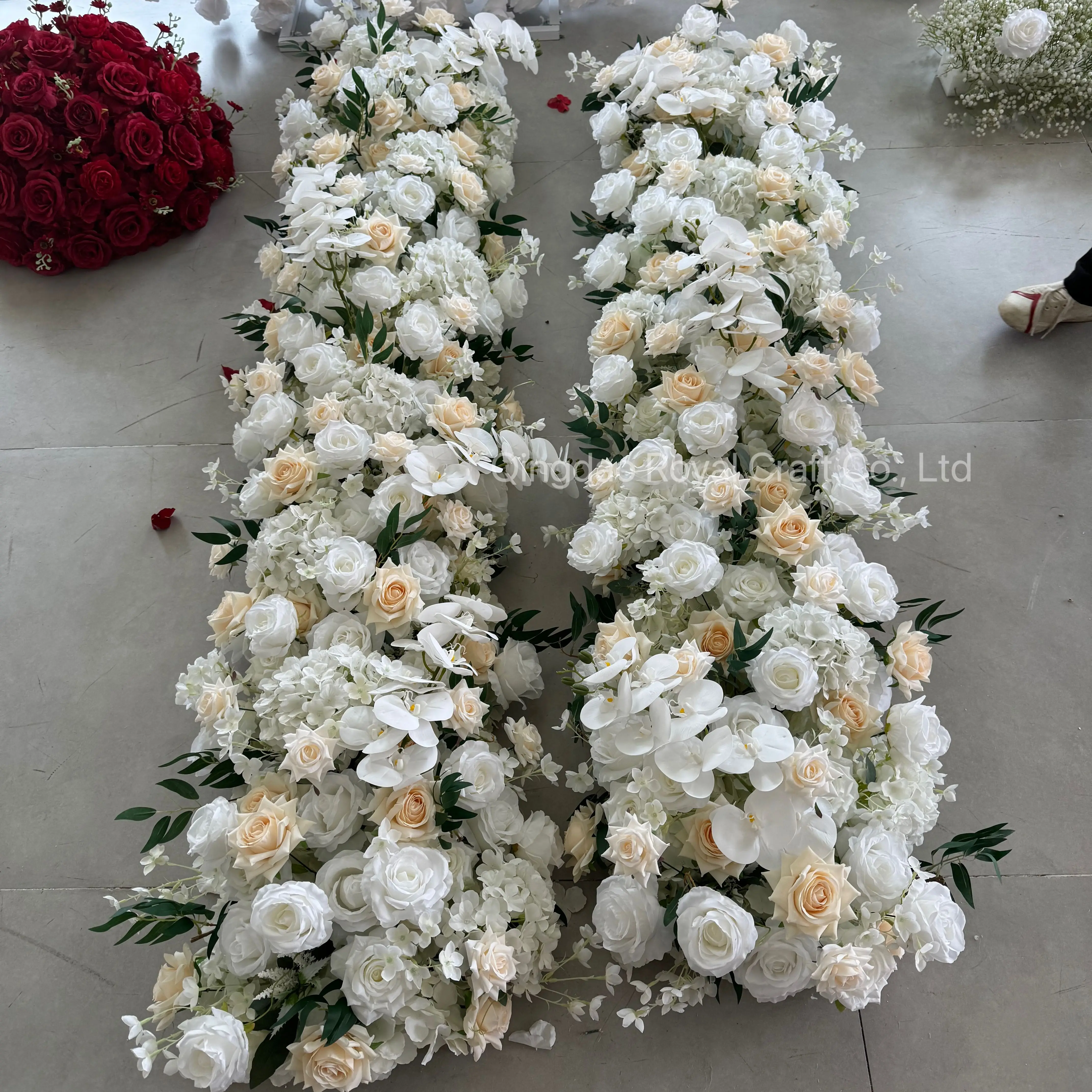 Customized Floral Table Runner Wedding Reception Decor Flower Runner ...