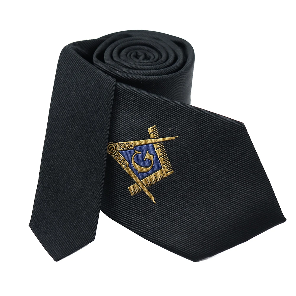 Great Custom Designer Freemason Logo Series Silk Black Woven Patterns ...