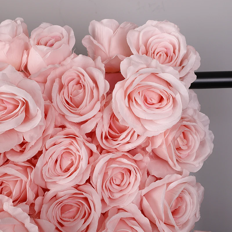 Wedding Stage Pink Rose Flower Wall For Wedding Decoration Artificial ...