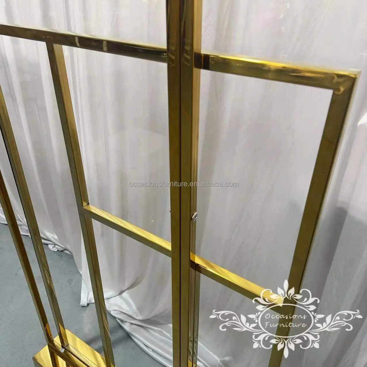 Stainless Steel Gold Wedding Backdrop Stands Panels Events Supplier ...
