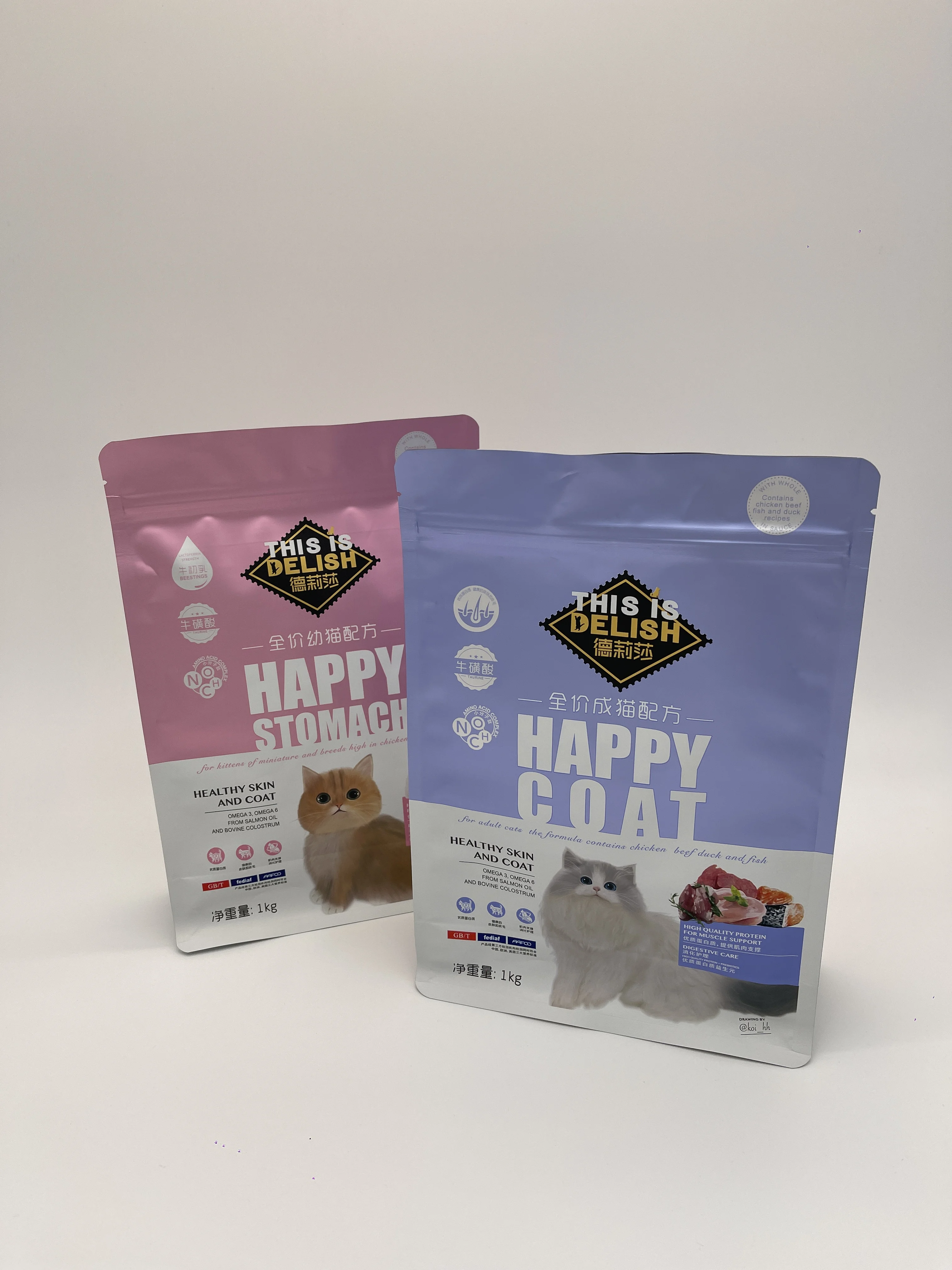 Stong Dural Packaging Bags Flat Bottom Ziplock Pet Dog Cat Food Bag For ...