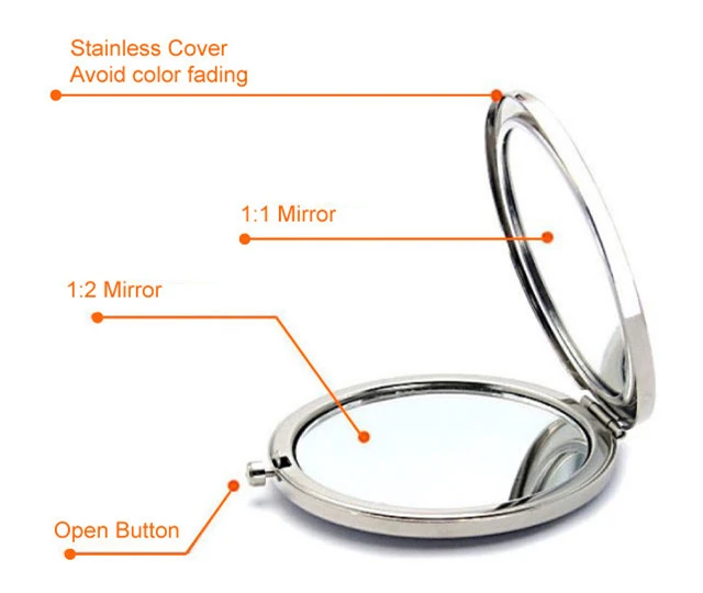 Women Purse Mirrors Custom Wedding Favor Gold Metal Compact Mirror ...