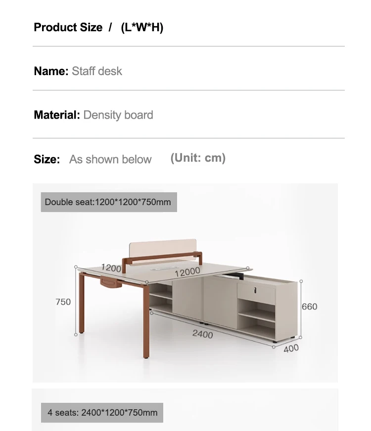 Office Furniture Working Desk Computer Table Modern Modular 2 4 6 ...