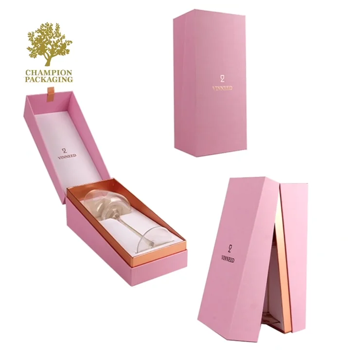 Cardboard Champagne Flute Glasses Boxes Custom Individual Wine Glass ...