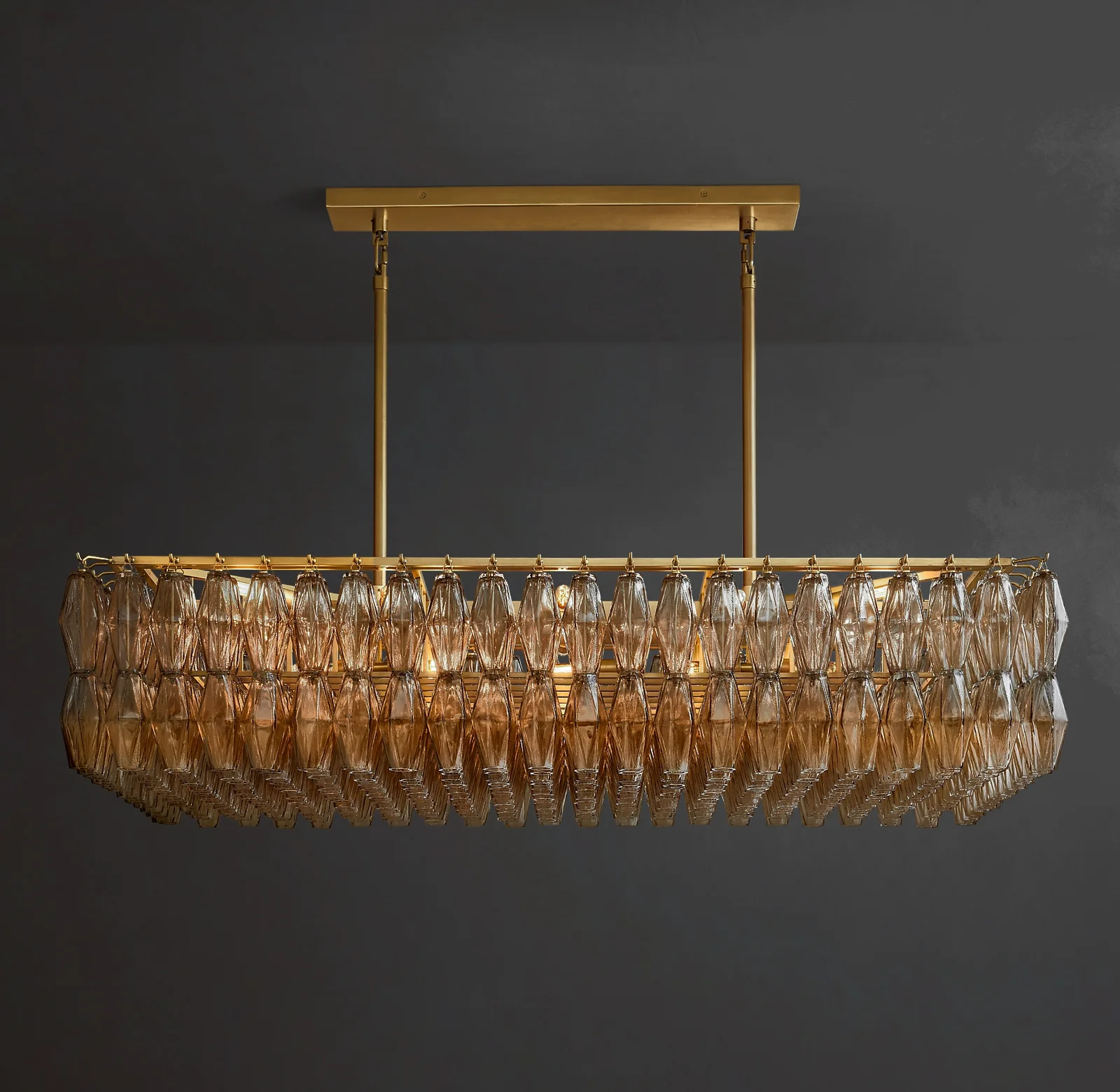 Popular Design Modern Luxury Led Chandelier Brass Ceiling Lighting Glass Restoration Chiara ...