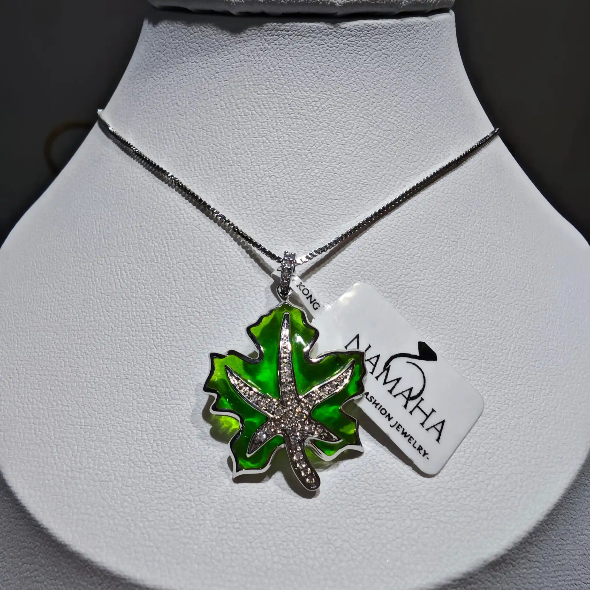 Classic Channel Setting Maple Design Trillion Cut 18k White Gold ...