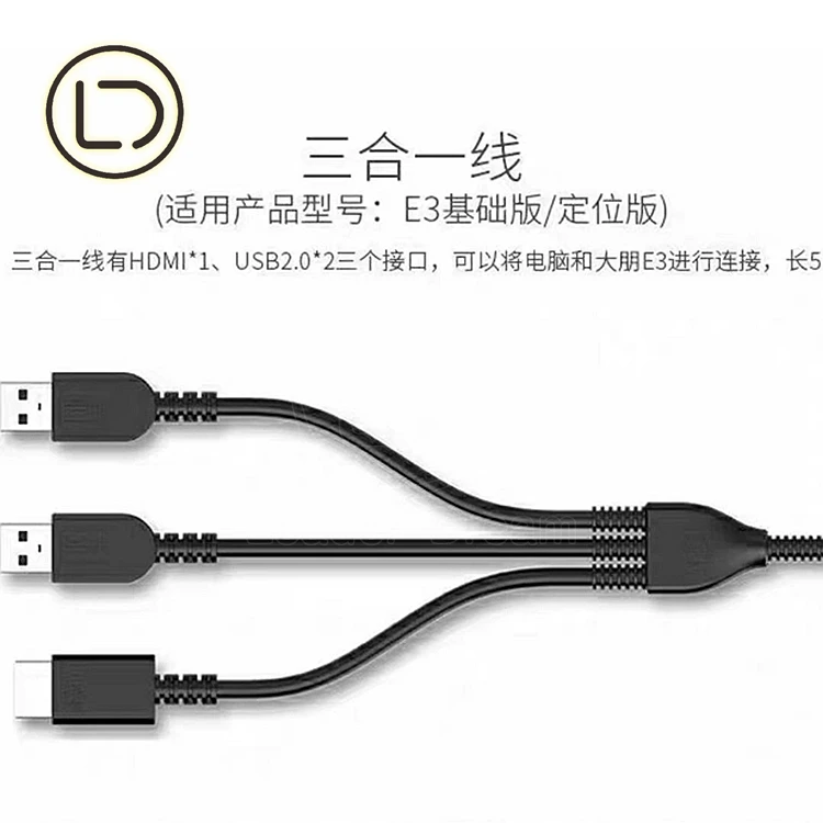 LeaderDream DP VR E3B E3C Glasses Cable, VR Deepoon Headset Wire for Sale Dp Vr with Pc to hdmi ...